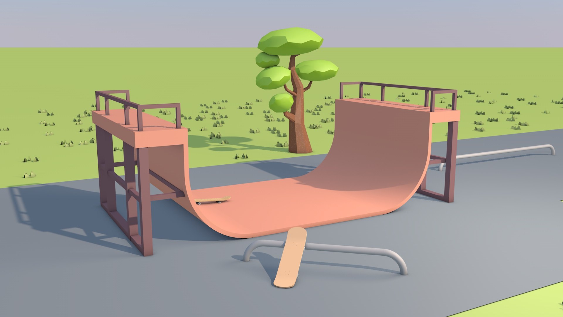 3D Model Skate Park Skateboard Animation - TurboSquid 1521302