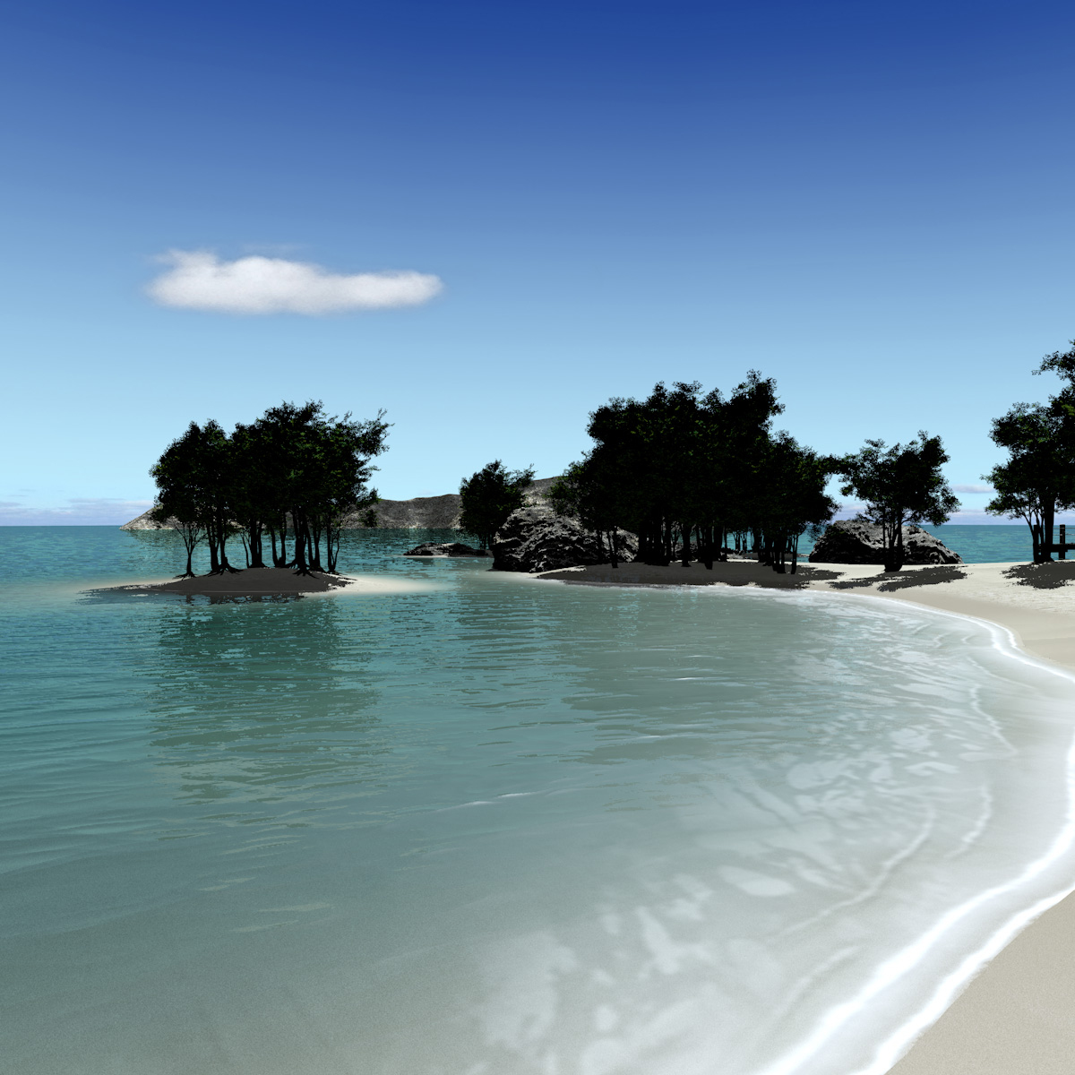 c4d modeled island pier