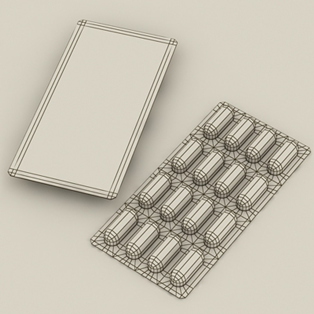 3d pills tablet model