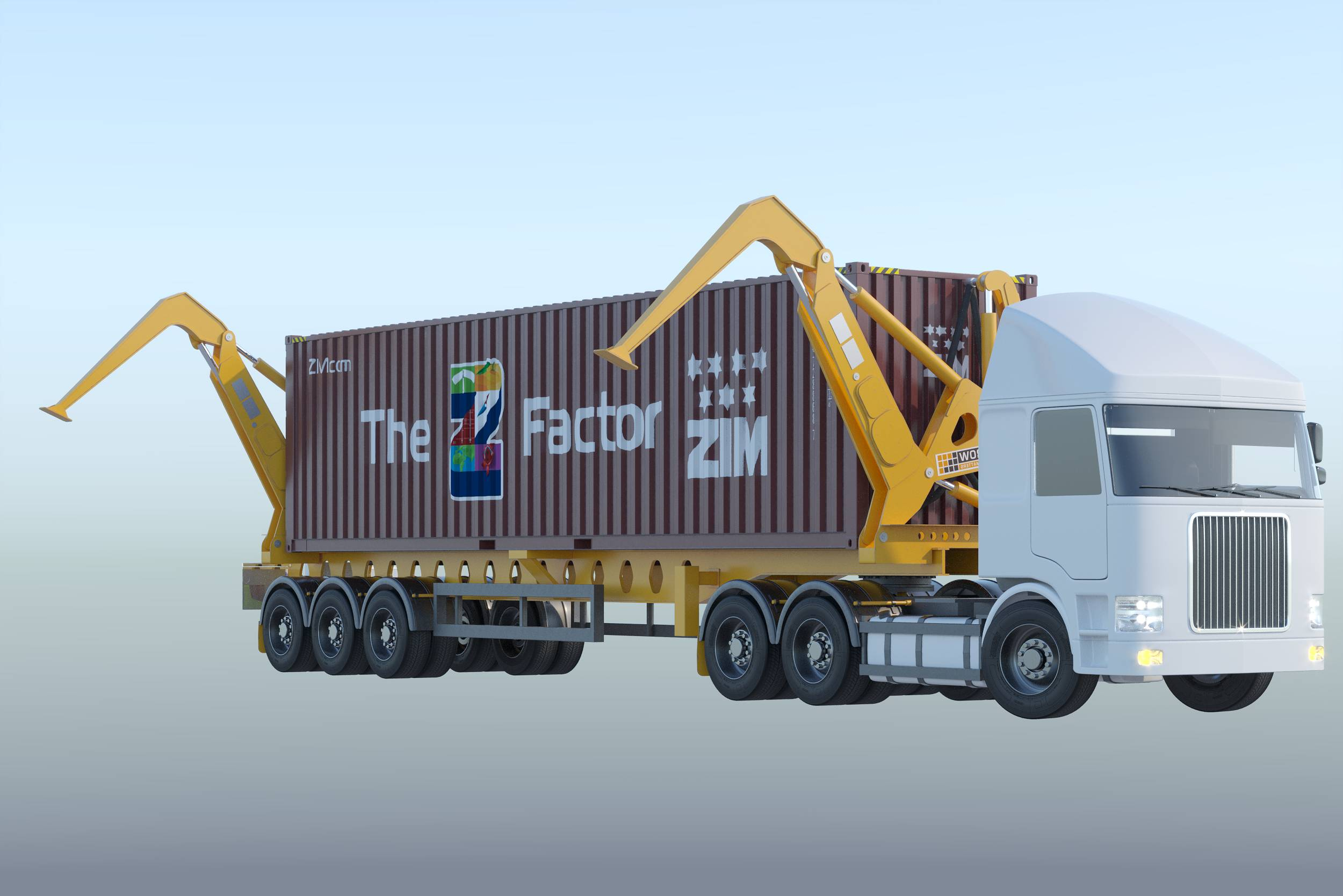 3D Generic 20 ft and 40 ft Container Sidelifter Rigged Animated ...