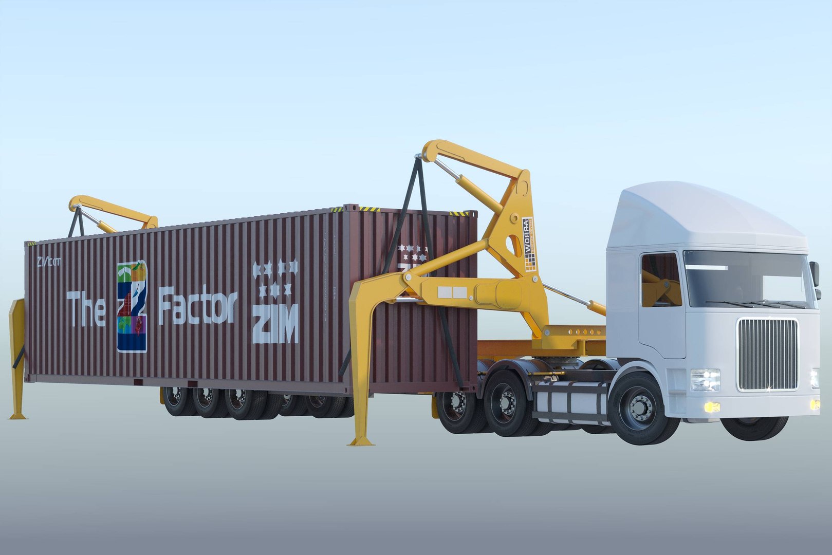 3D Generic 20 Ft And 40 Ft Container Sidelifter Rigged Animated ...