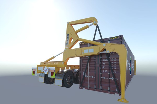 3D Generic 20 ft and 40 ft Container Sidelifter Rigged Animated ...