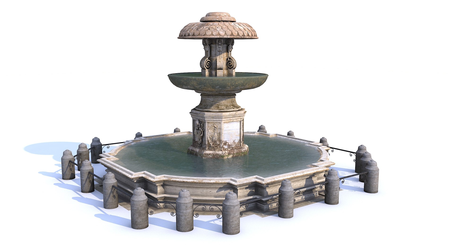 3D Fountain St Peter Square - TurboSquid 2349050