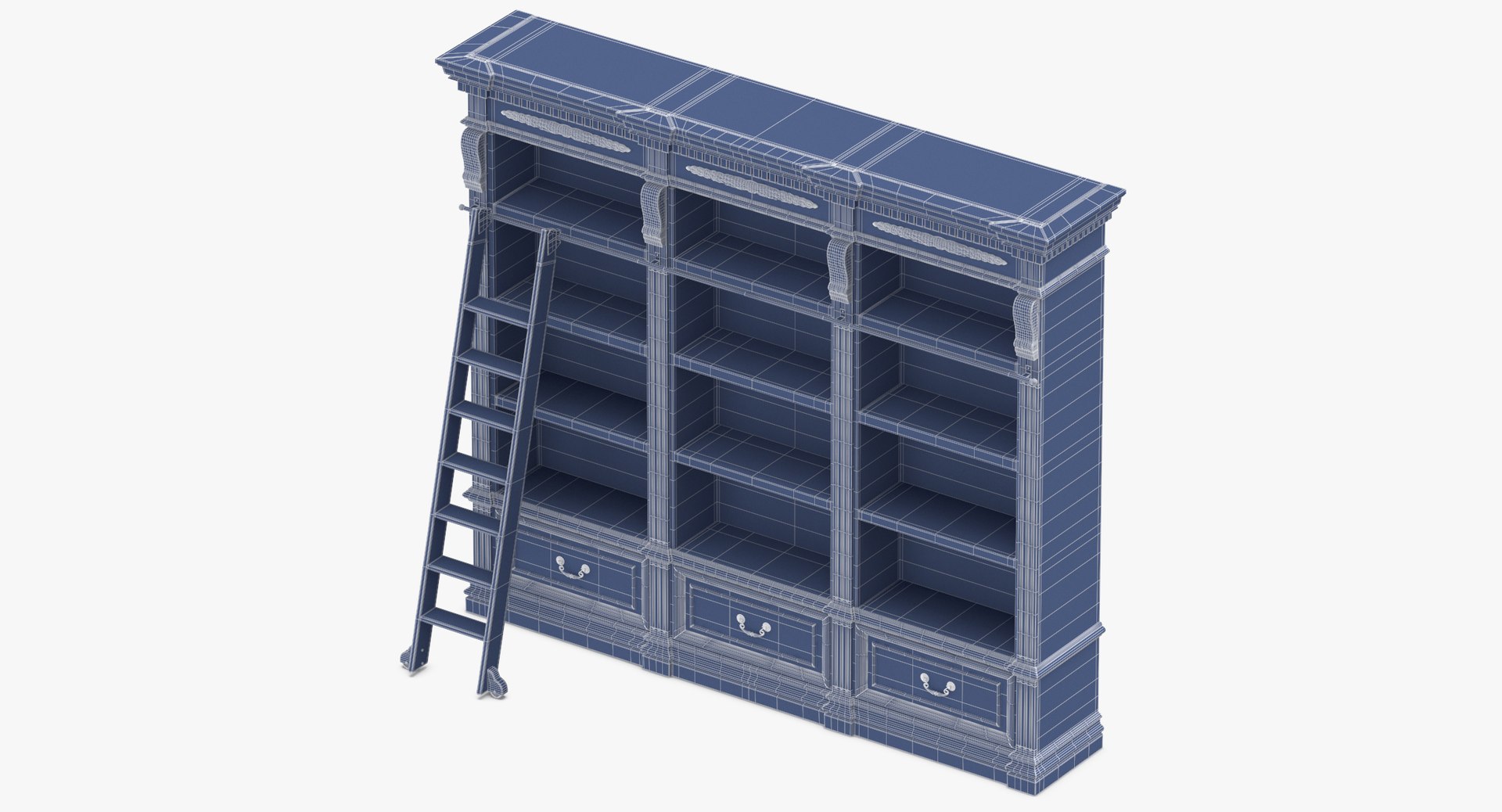 3D Classical Book Shelf Model - TurboSquid 1334694