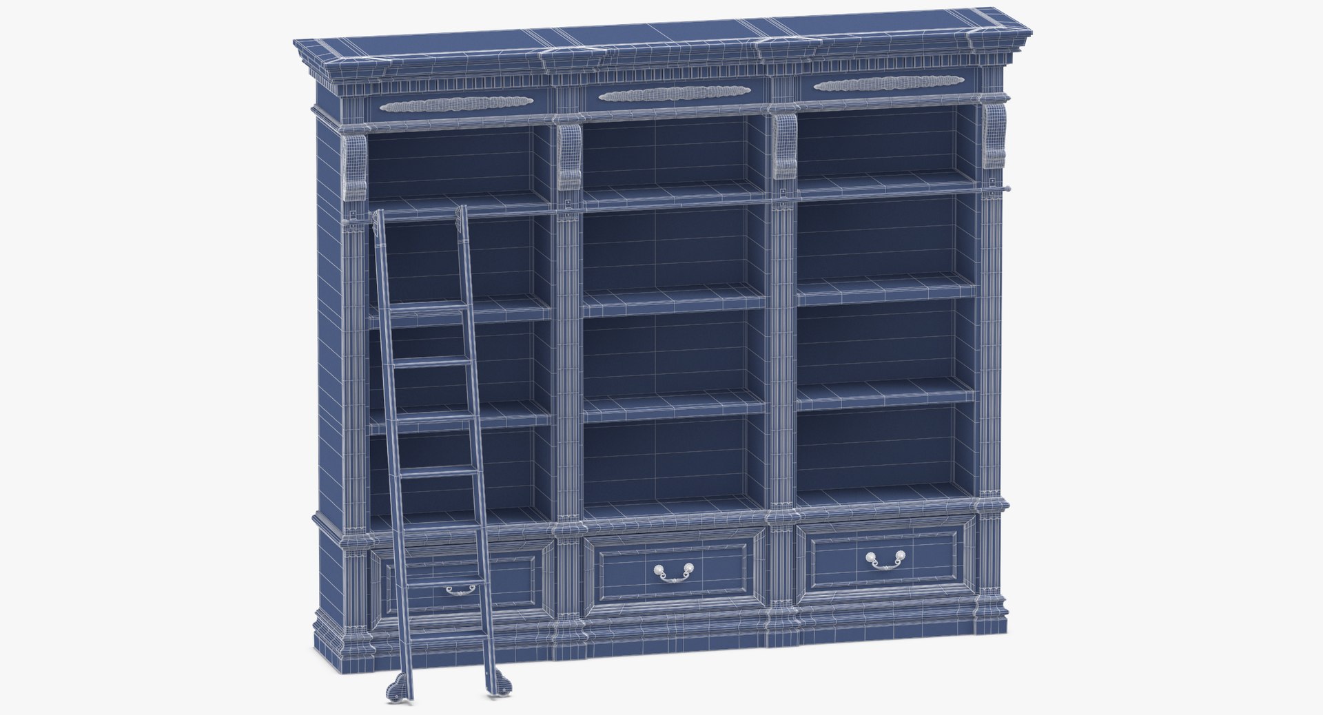 3D Classical Book Shelf Model - TurboSquid 1334694