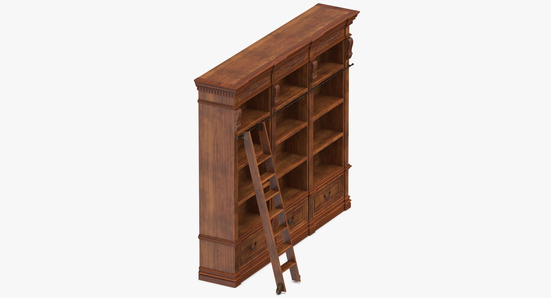 3D Classical Book Shelf Model - TurboSquid 1334694