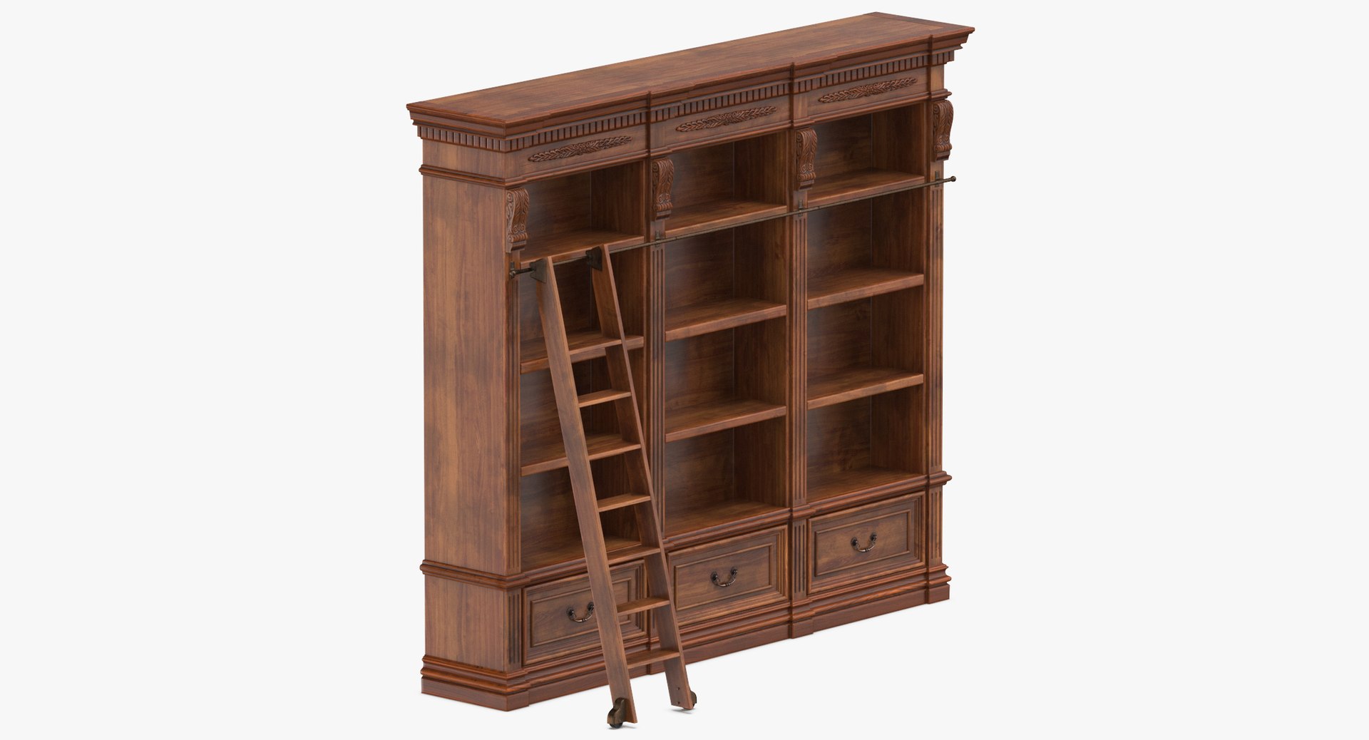 3D Classical Book Shelf Model - TurboSquid 1334694