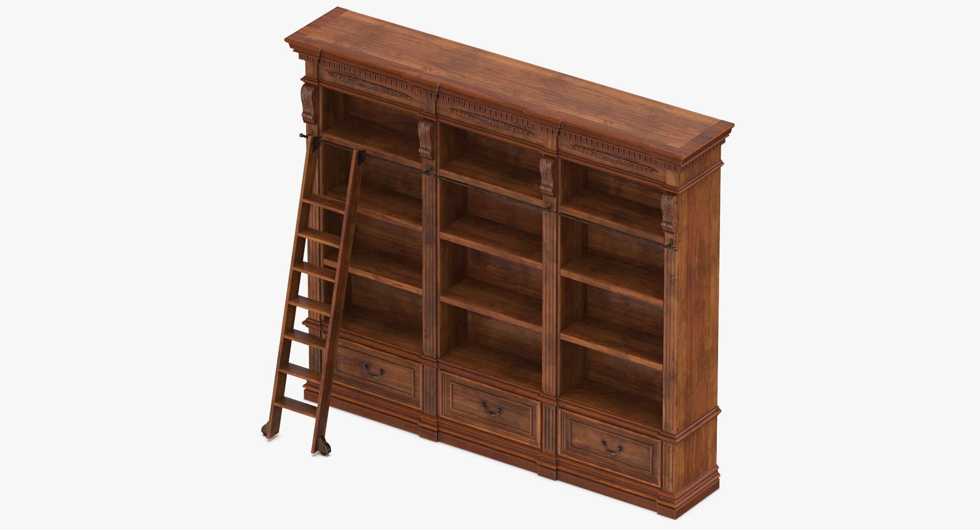 3D Classical Book Shelf Model - TurboSquid 1334694