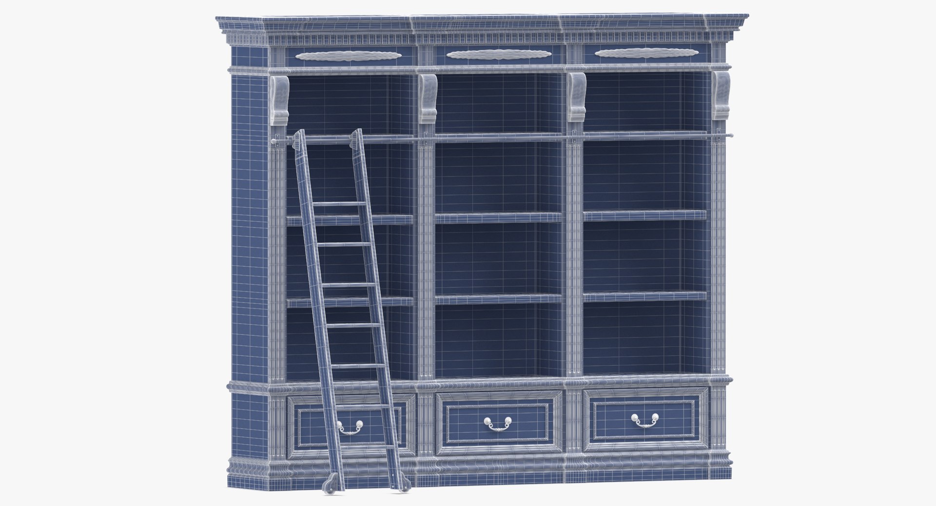 3D Classical Book Shelf Model - TurboSquid 1334694