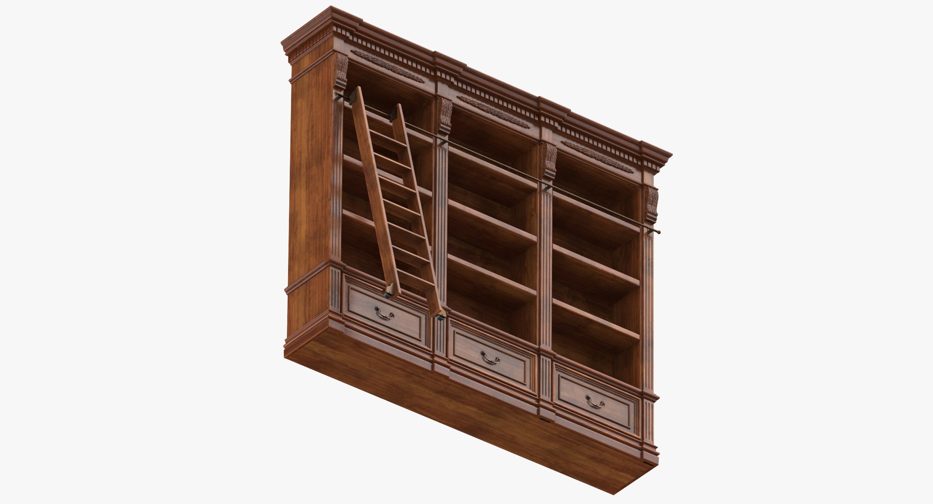 3D Classical Book Shelf Model - TurboSquid 1334694