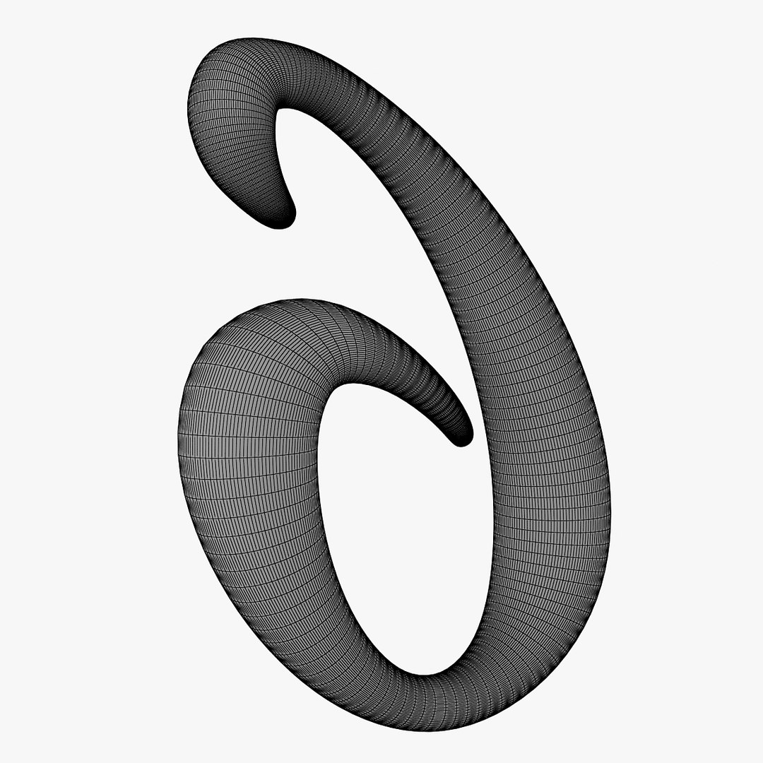 Calligraphic Digit 6 Number Model - TurboSquid 1389336