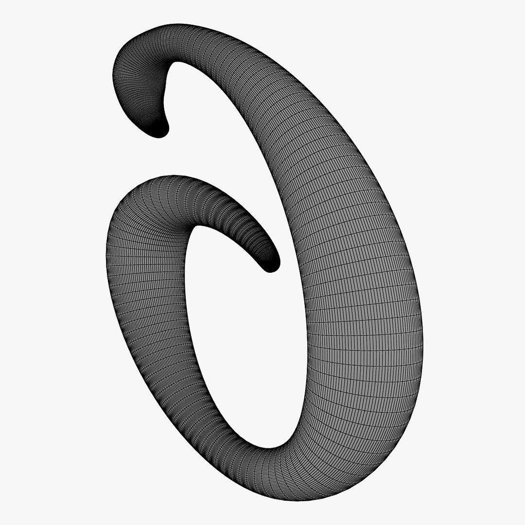 Calligraphic Digit 6 Number Model - TurboSquid 1389336