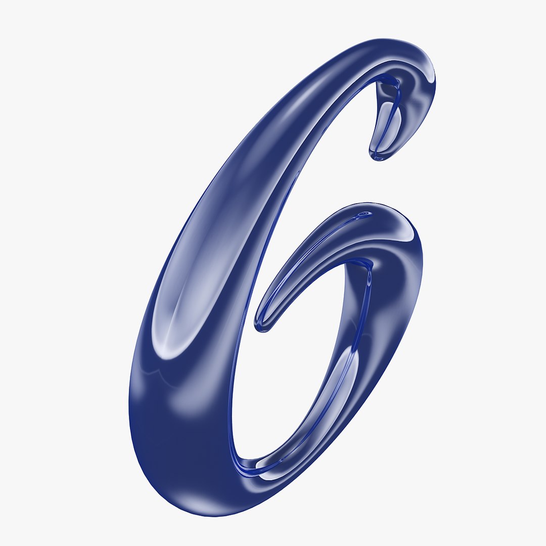 Calligraphic Digit 6 Number Model - TurboSquid 1389336