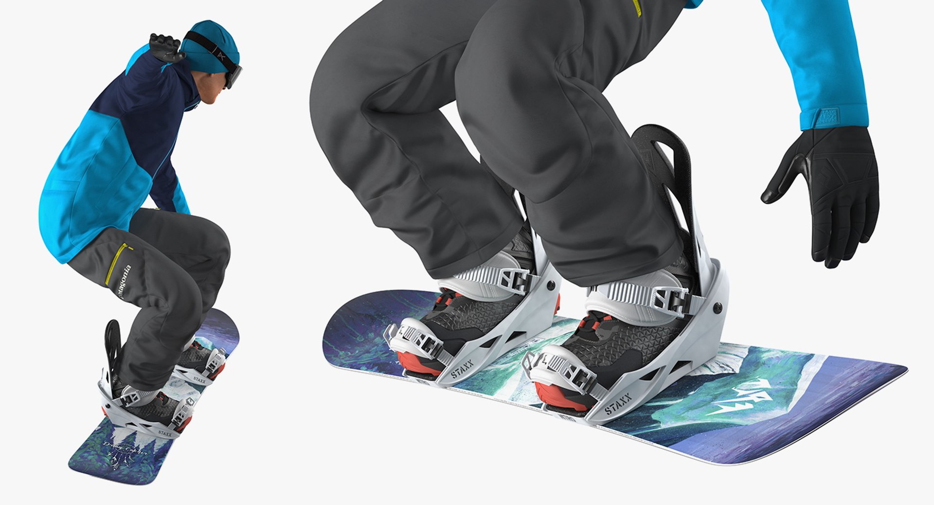 Snowboarder Jumping Boards 3D Model - TurboSquid 1369369