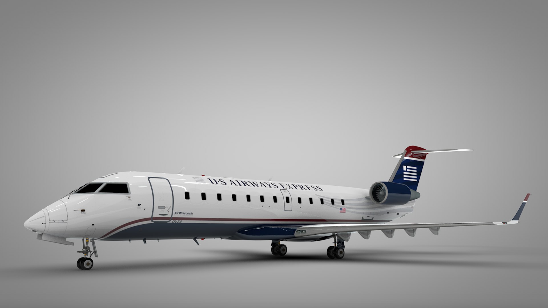 3D Air Wisconsin Airways Express Model - TurboSquid 1611918