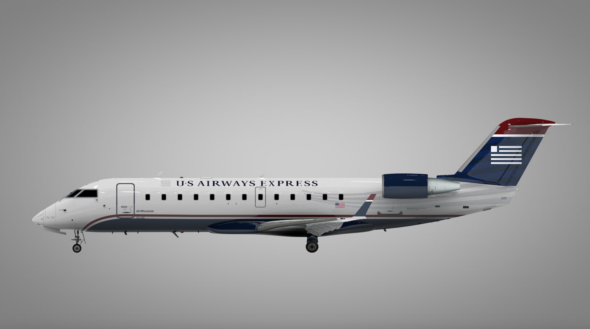 3D Air Wisconsin Airways Express Model - TurboSquid 1611918