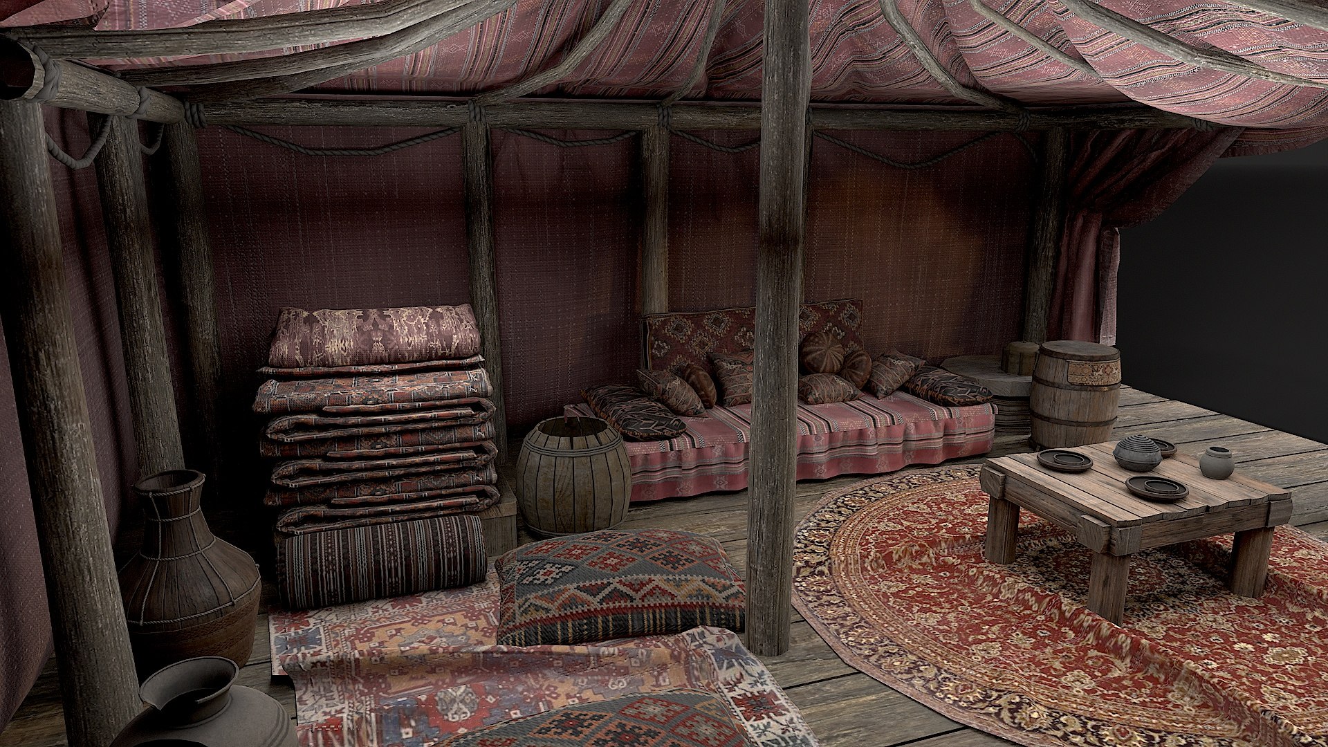 3D Model Old Traditional Eastern Nomads Tent 3 - TurboSquid 2360429