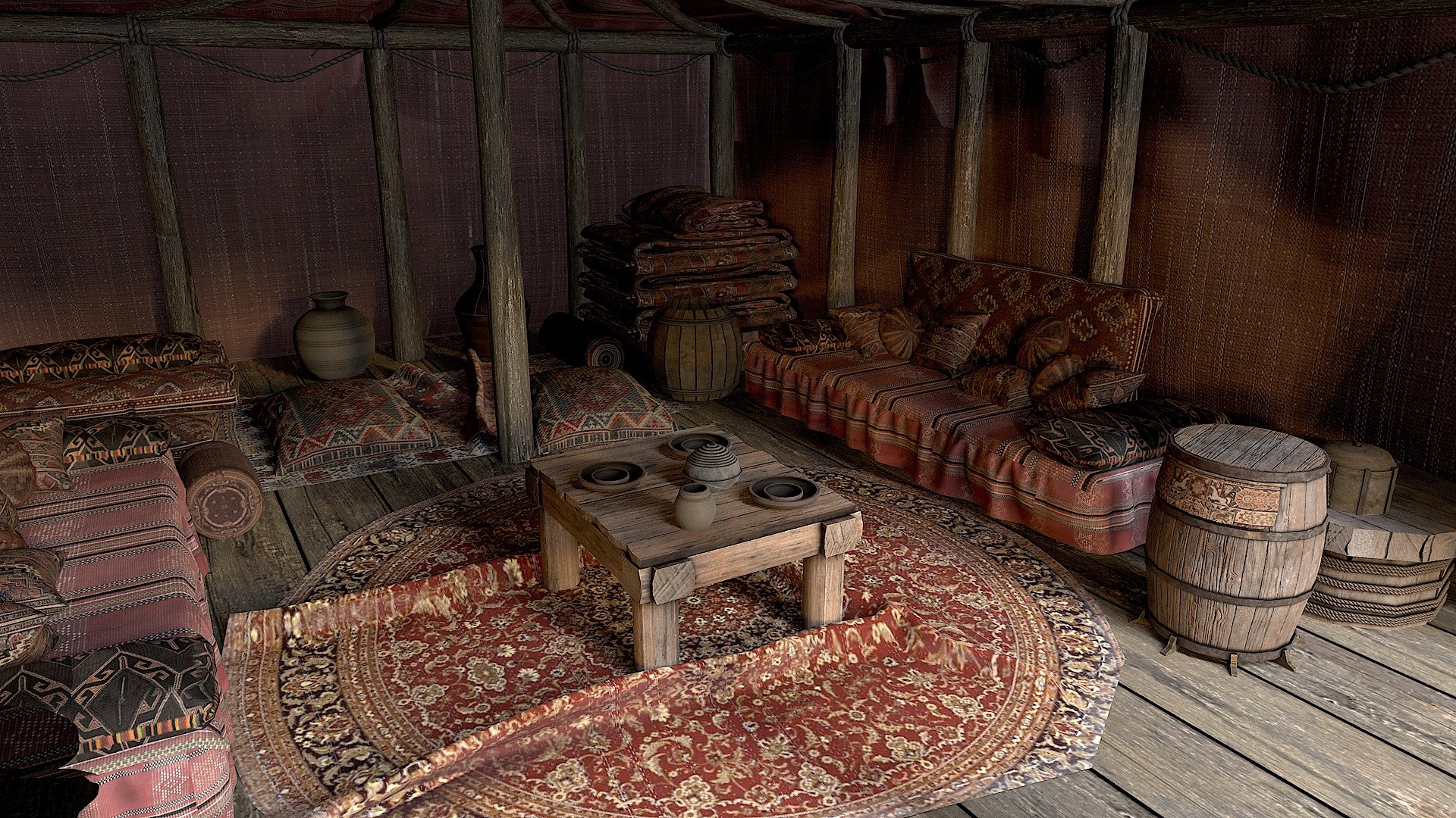 3D Model Old Traditional Eastern Nomads Tent 3 - TurboSquid 2360429