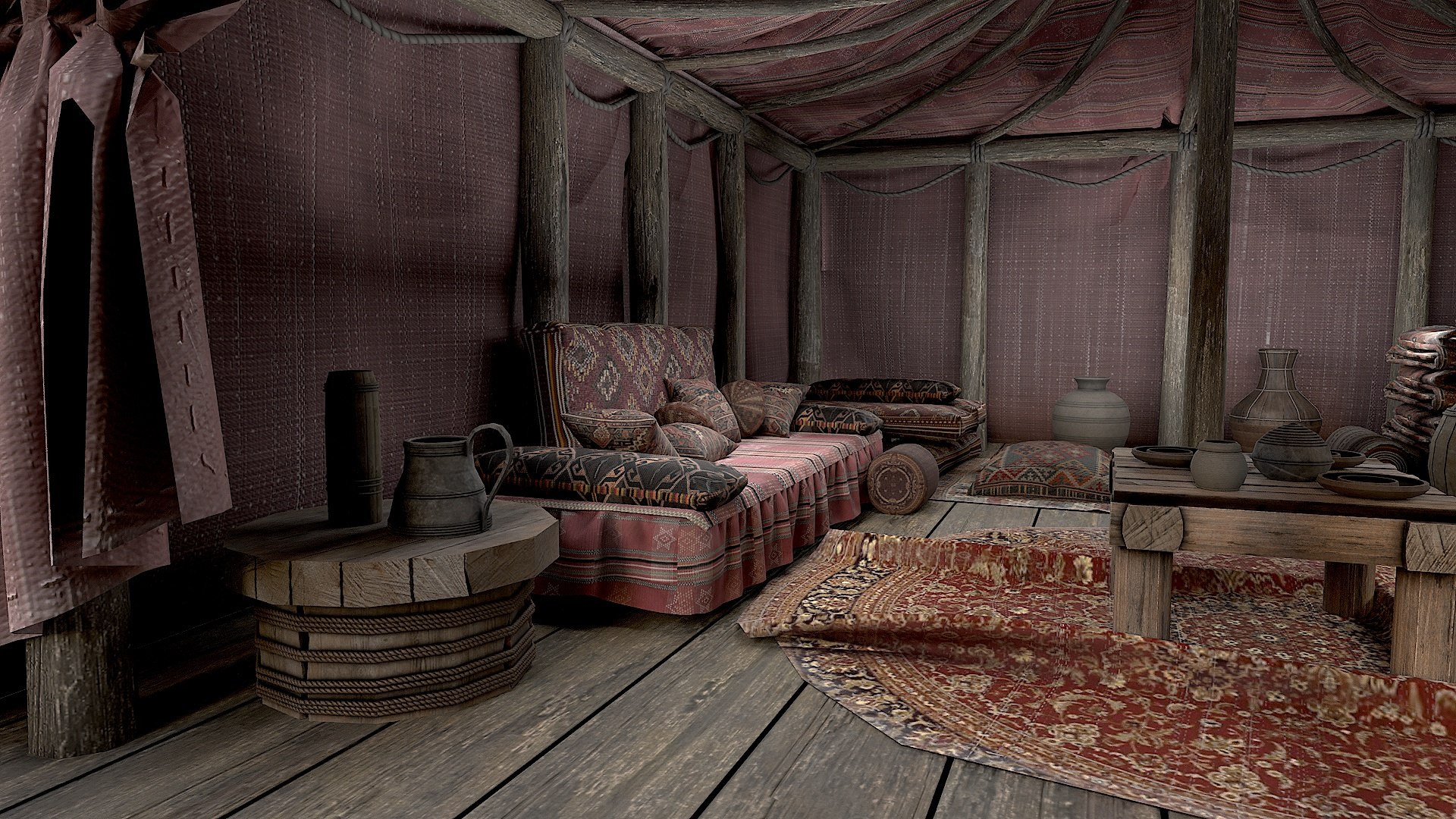 3D Model Old Traditional Eastern Nomads Tent 3 - TurboSquid 2360429