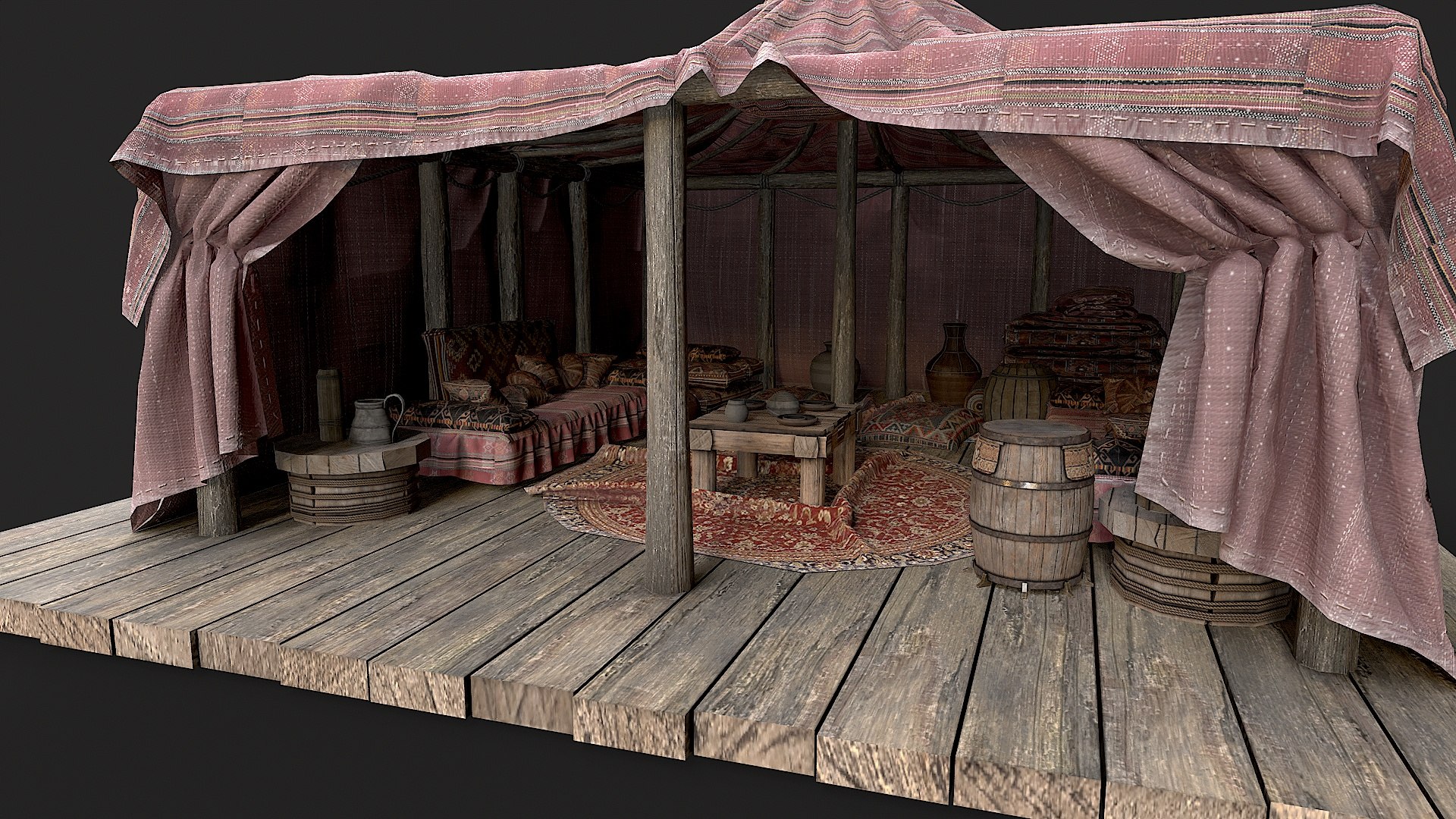 3D Model Old Traditional Eastern Nomads Tent 3 - TurboSquid 2360429
