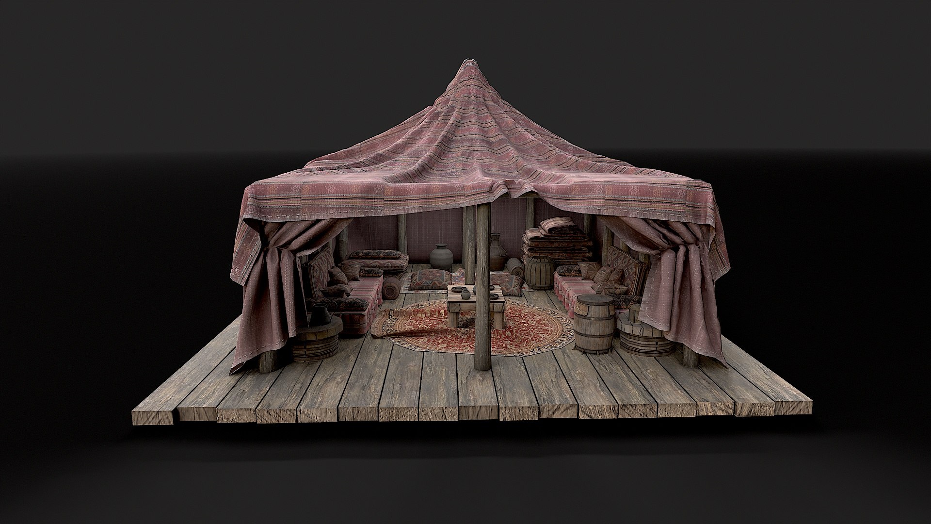 3D Model Old Traditional Eastern Nomads Tent 3 - TurboSquid 2360429