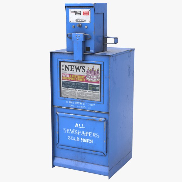 3D model Newspaper Dispenser Yellow HD - TurboSquid 1953222