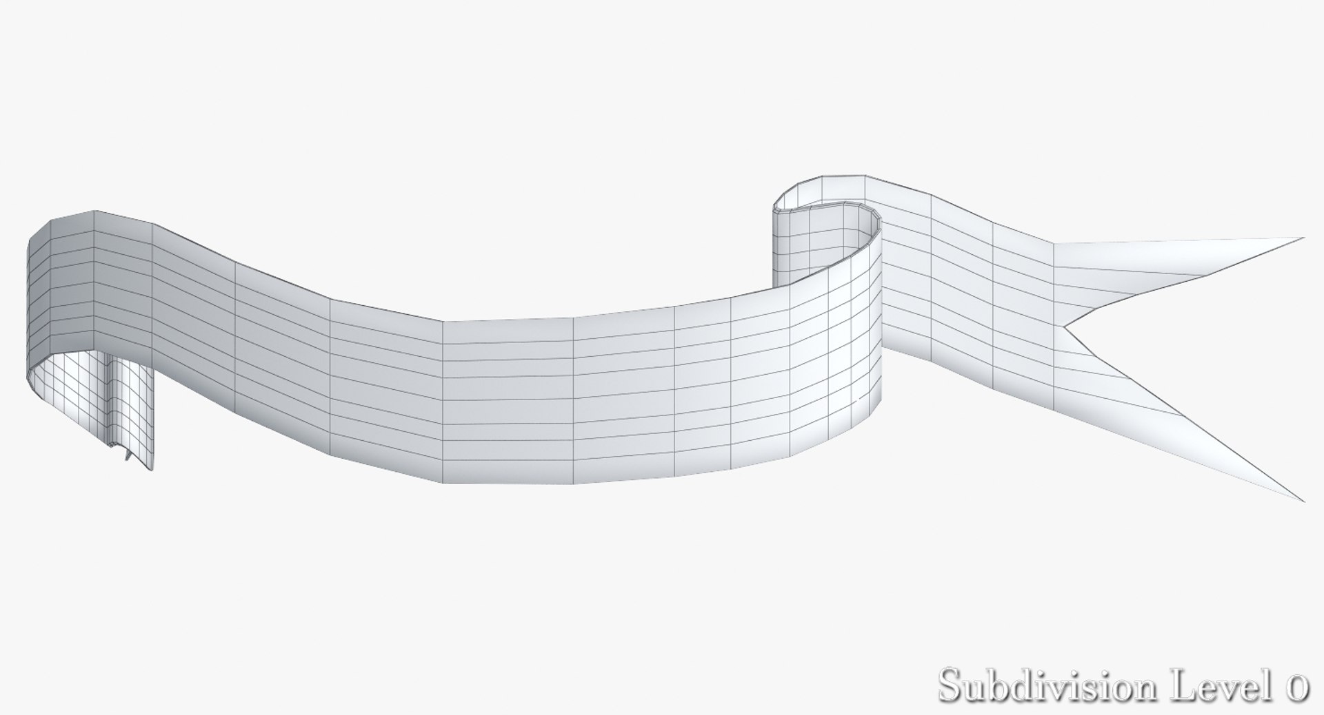 3d banner ribbon 4 model