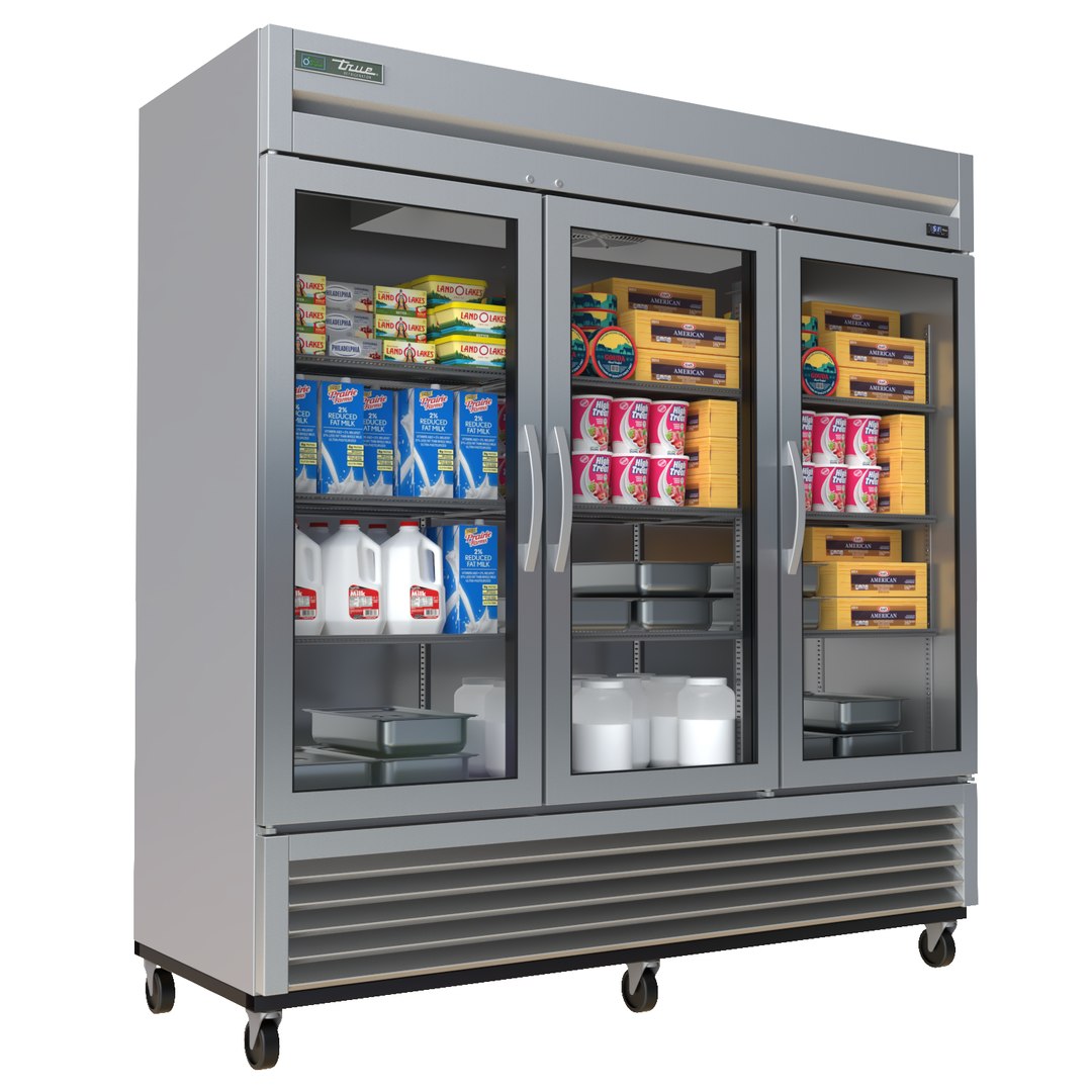 3D REFRIGERATOR AND FREEZER REACH-IN TRUE T-72-HC Model - TurboSquid ...