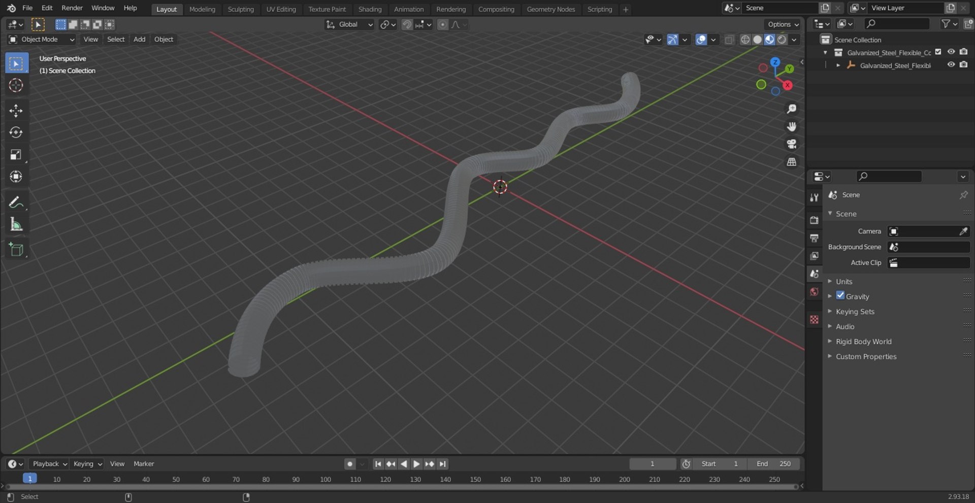 Galvanized Steel Flexible Conduit 3D model - TurboSquid 2134665