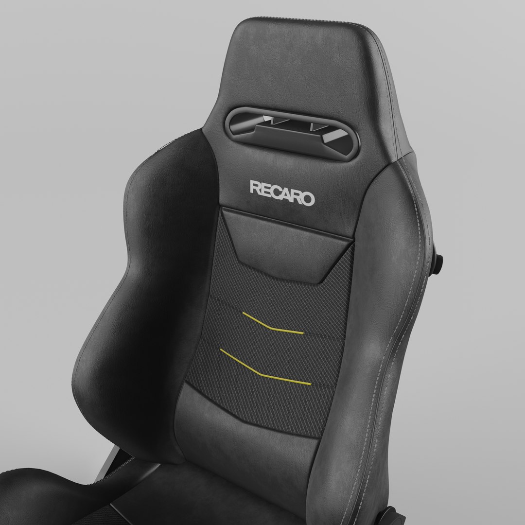 3D RECARO Speed V Yellow Seat Model - TurboSquid 1772797