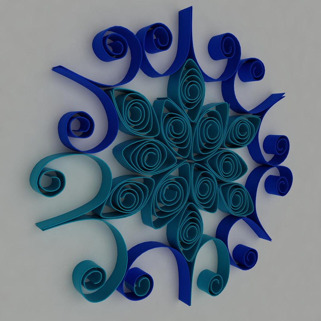 3d model quilling snowflakes grid 01