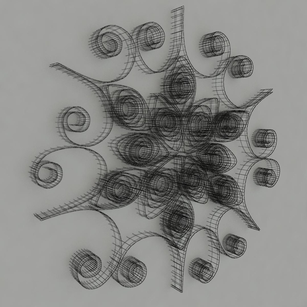3d model quilling snowflakes grid 01