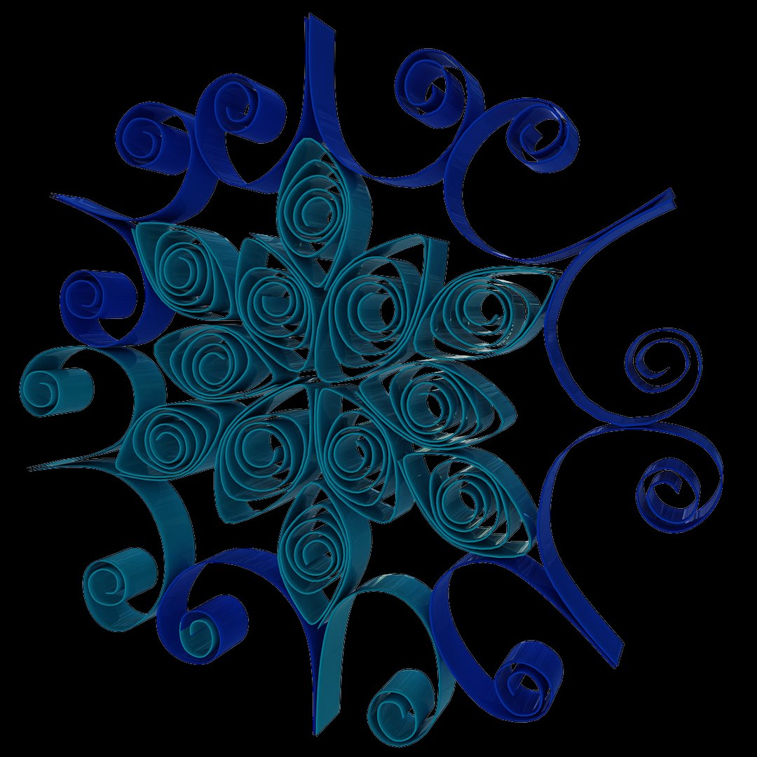 3d model quilling snowflakes grid 01