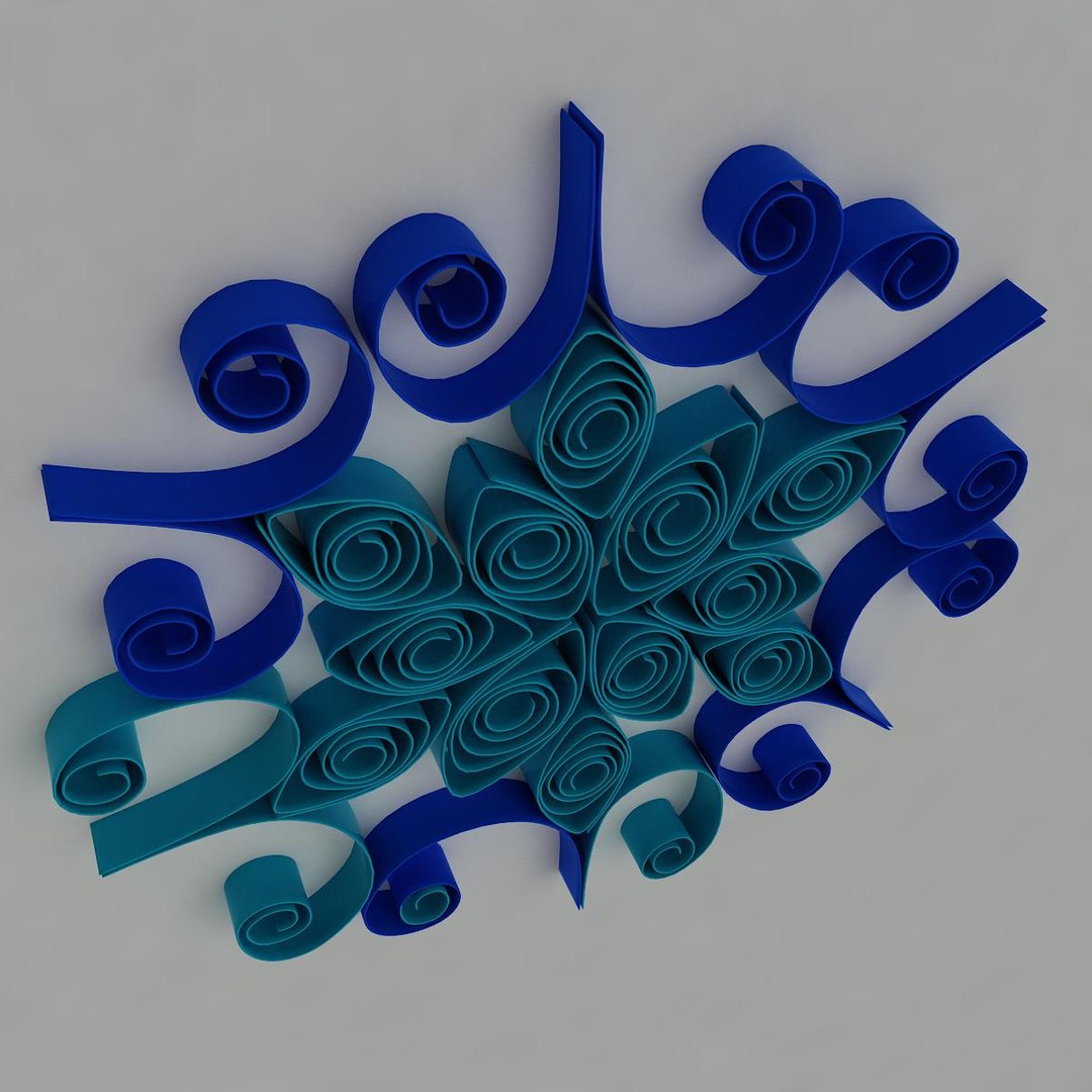 3d model quilling snowflakes grid 01