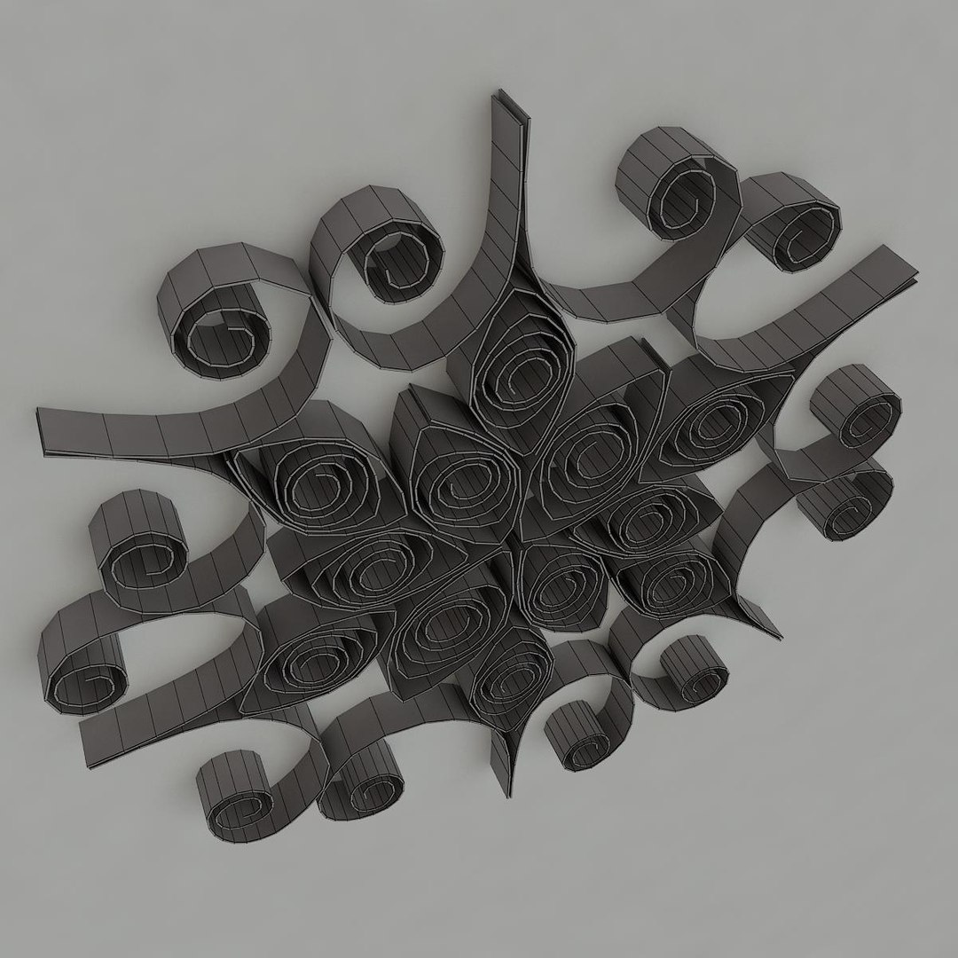 3d model quilling snowflakes grid 01