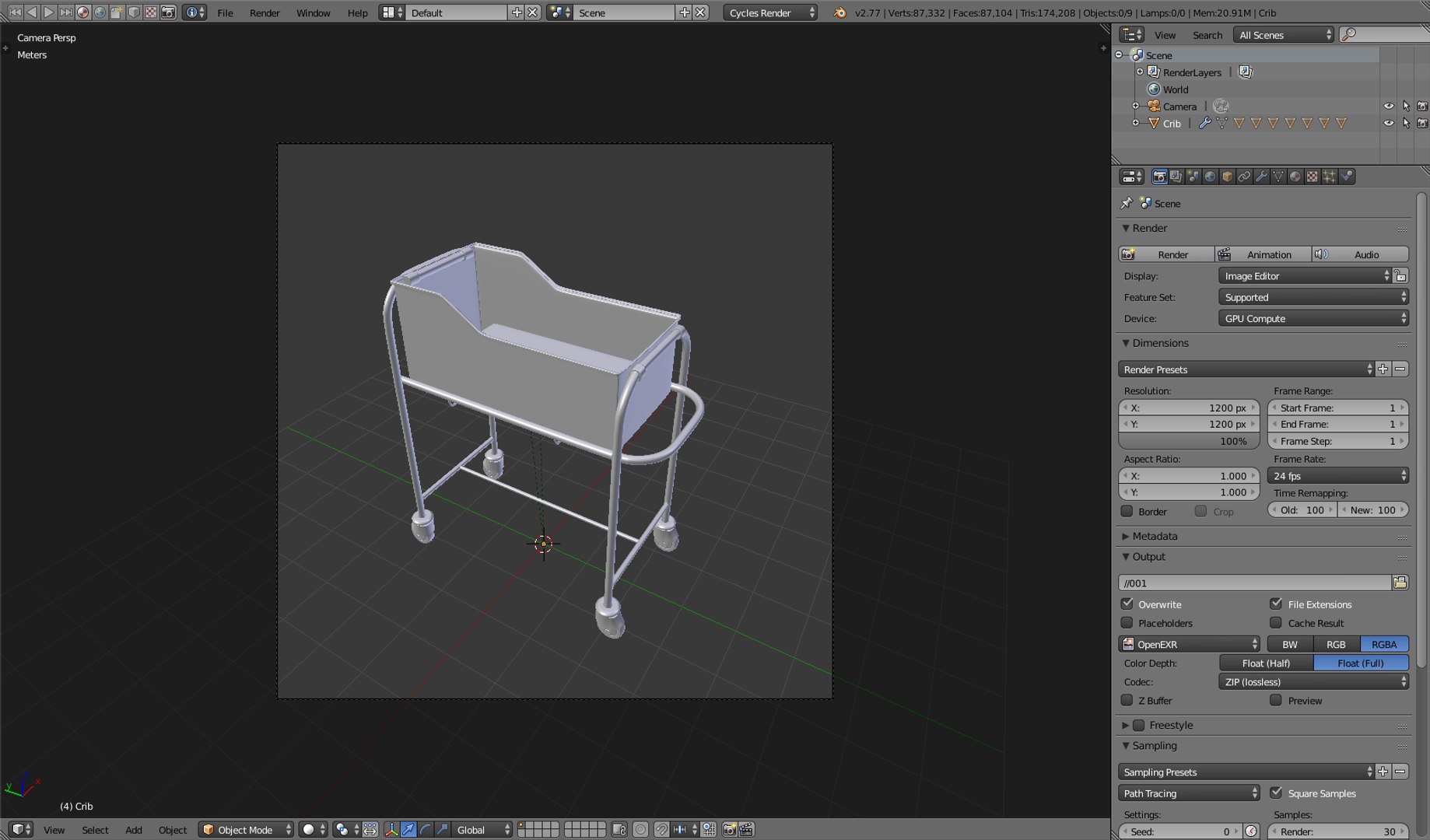 3d Crib Model