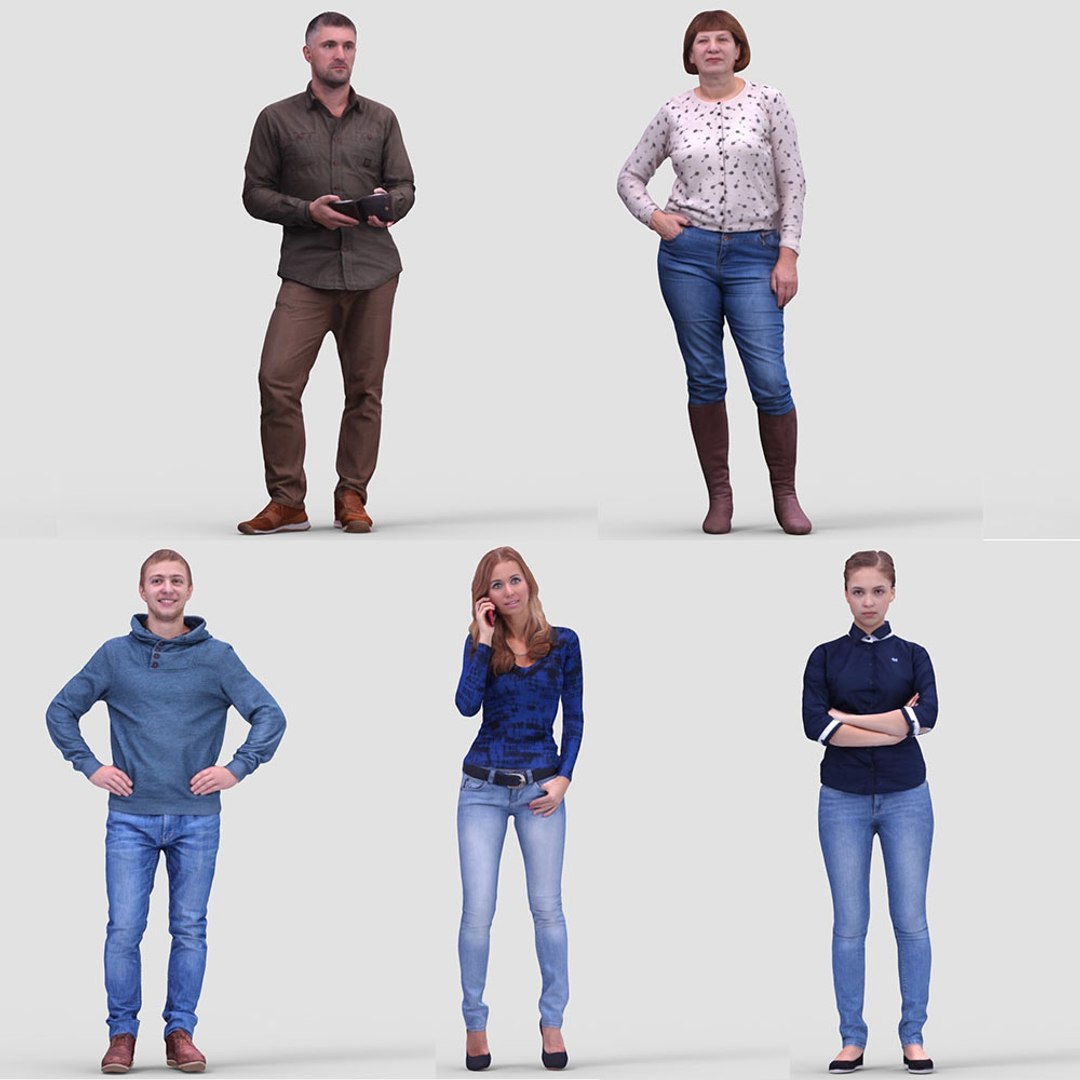 3d model realistic casual humans
