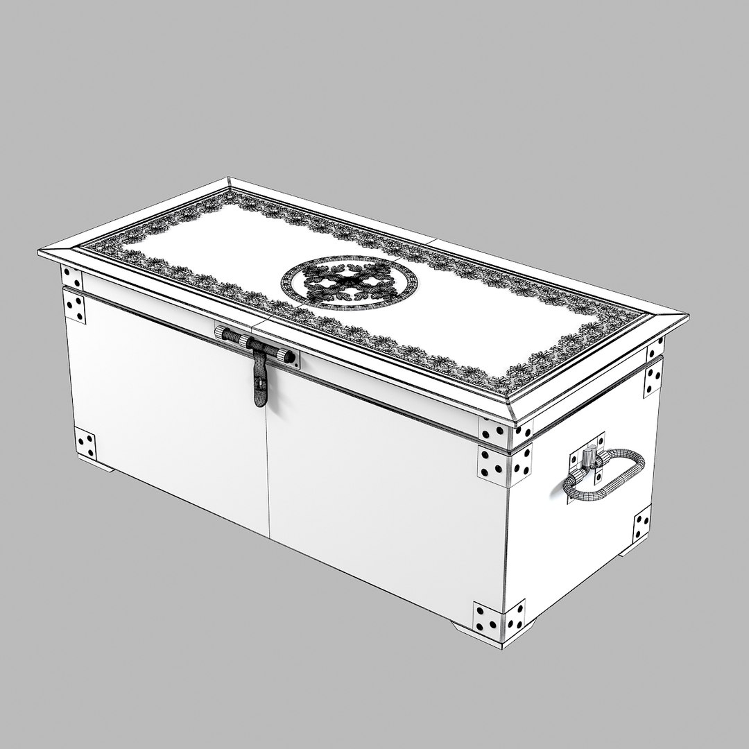 3d model vintage decorative trunk lehome