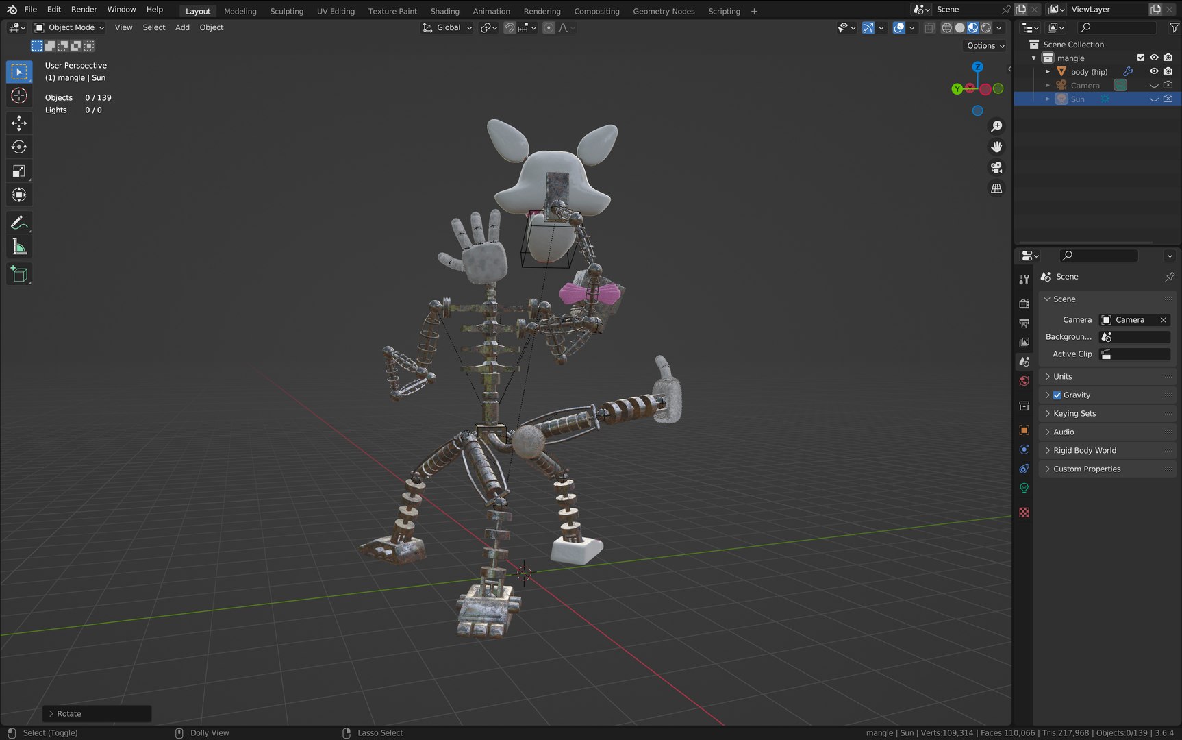 3D Mangle Fnaf 2 - TurboSquid 2270567