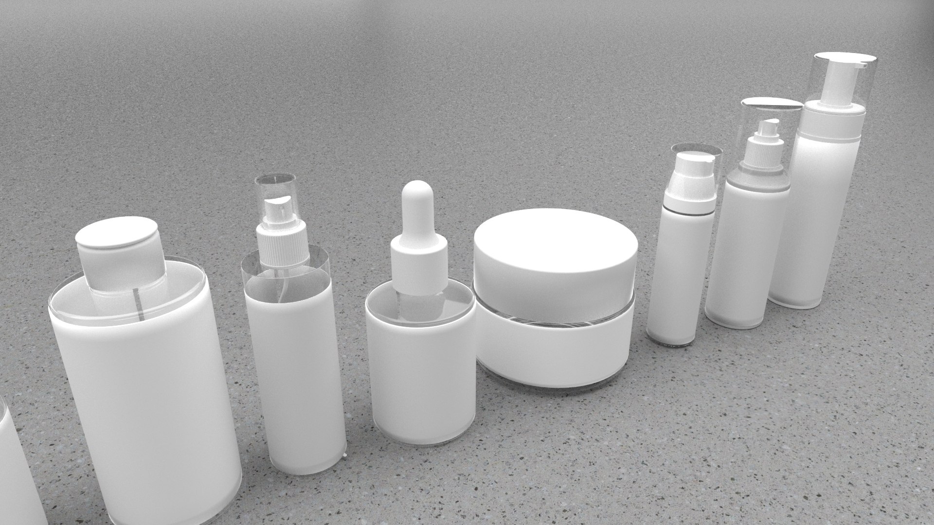 Cosmetic Bottle And Tube Set 3D - TurboSquid 2027152