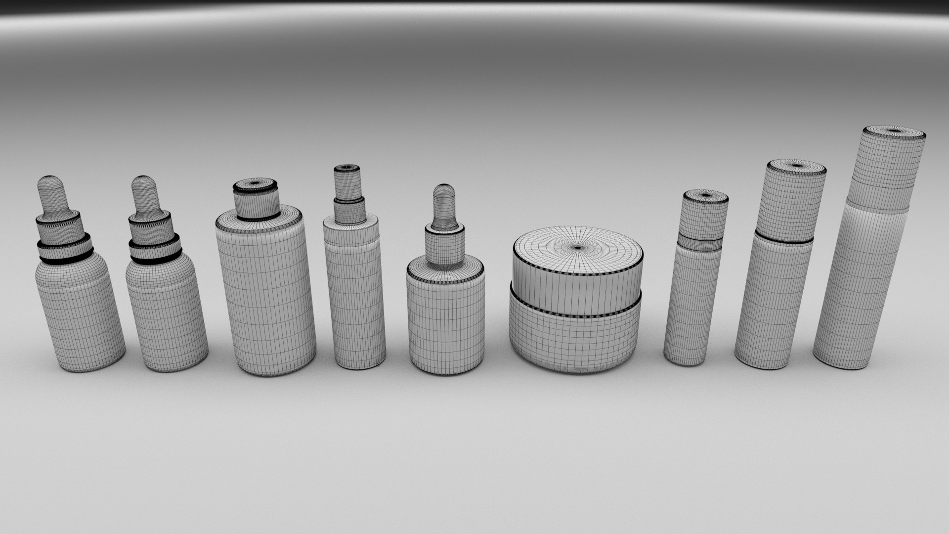 Cosmetic Bottle And Tube Set 3D - TurboSquid 2027152