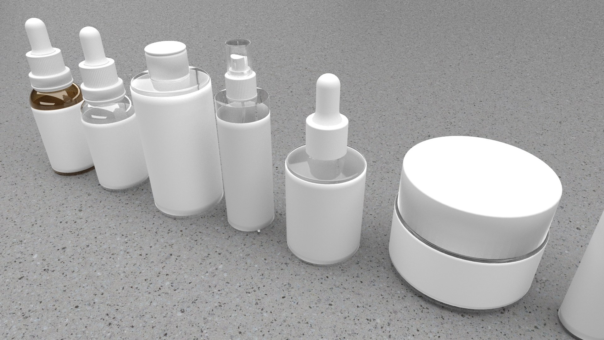 Cosmetic Bottle And Tube Set 3D - TurboSquid 2027152