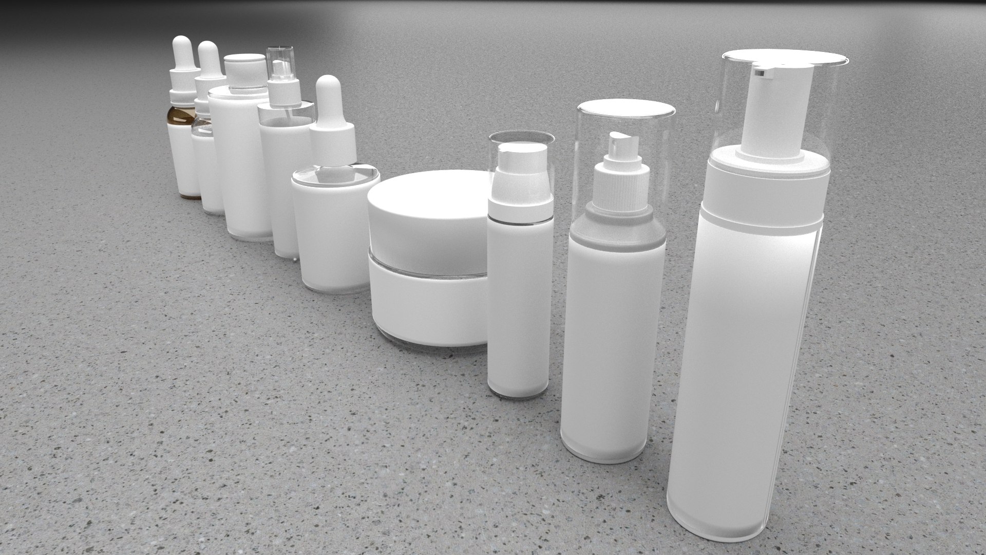 Cosmetic Bottle And Tube Set 3D - TurboSquid 2027152
