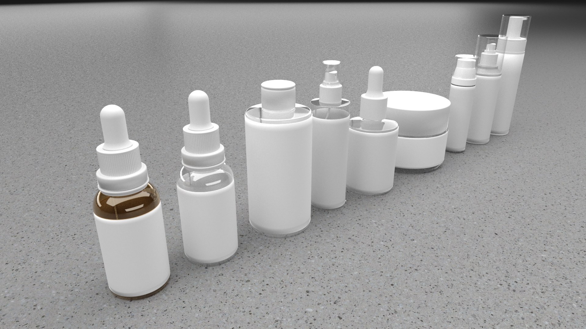 Cosmetic Bottle And Tube Set 3D - TurboSquid 2027152