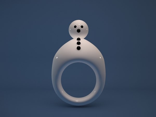 christmas snow man ring 3d model