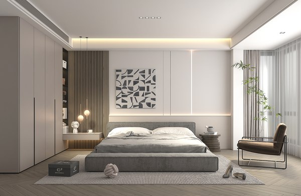 modelo 3d Modern Bedroom Interior Scene 28 - TurboSquid 2072385