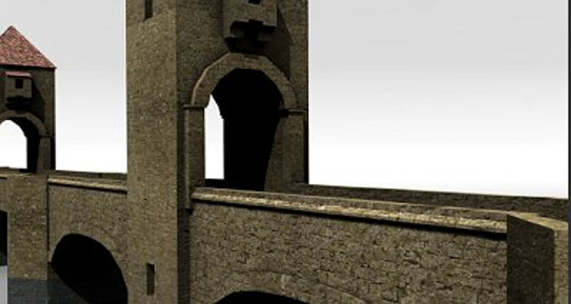 3d model medieval bridge
