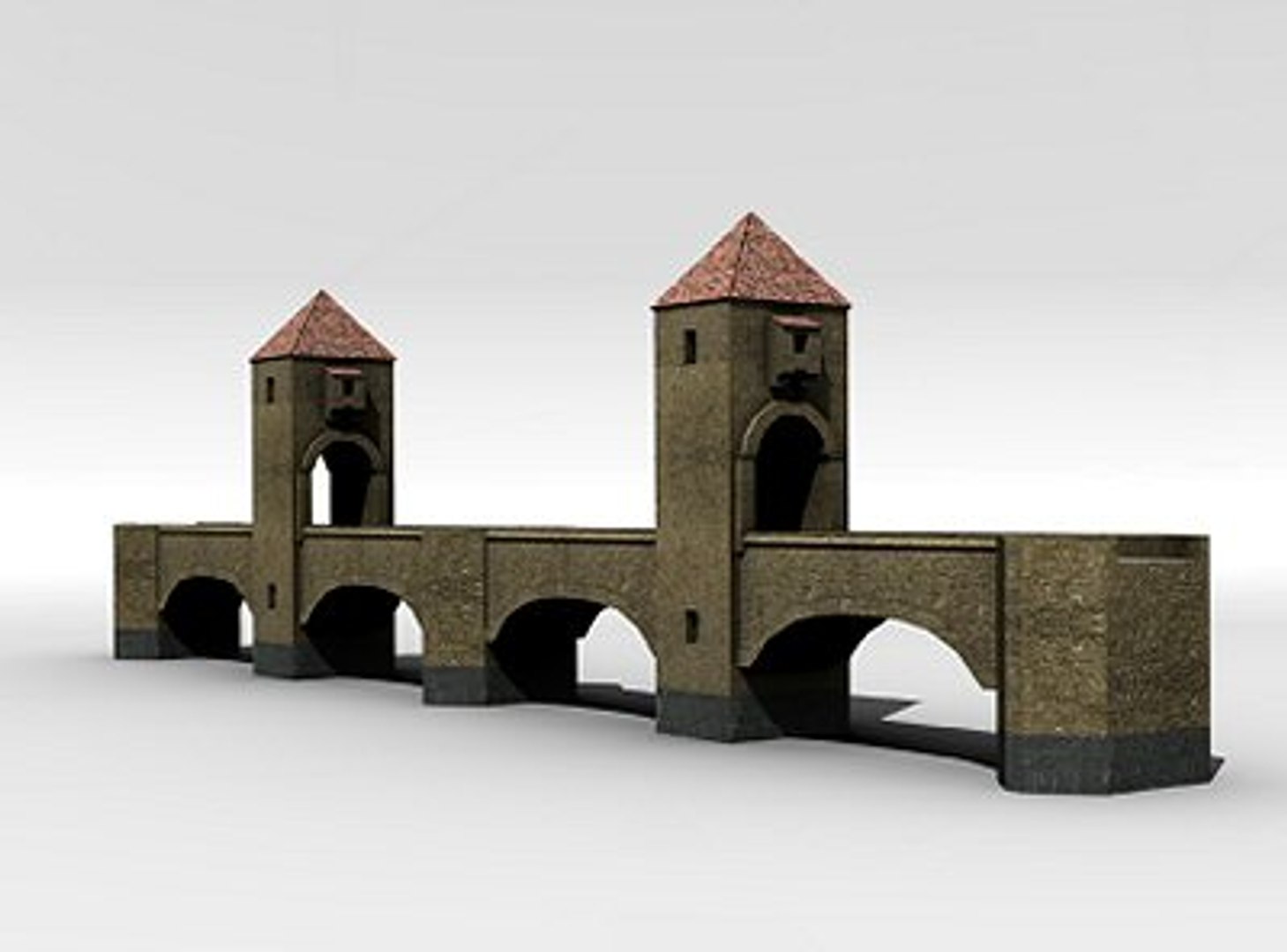 3d model medieval bridge