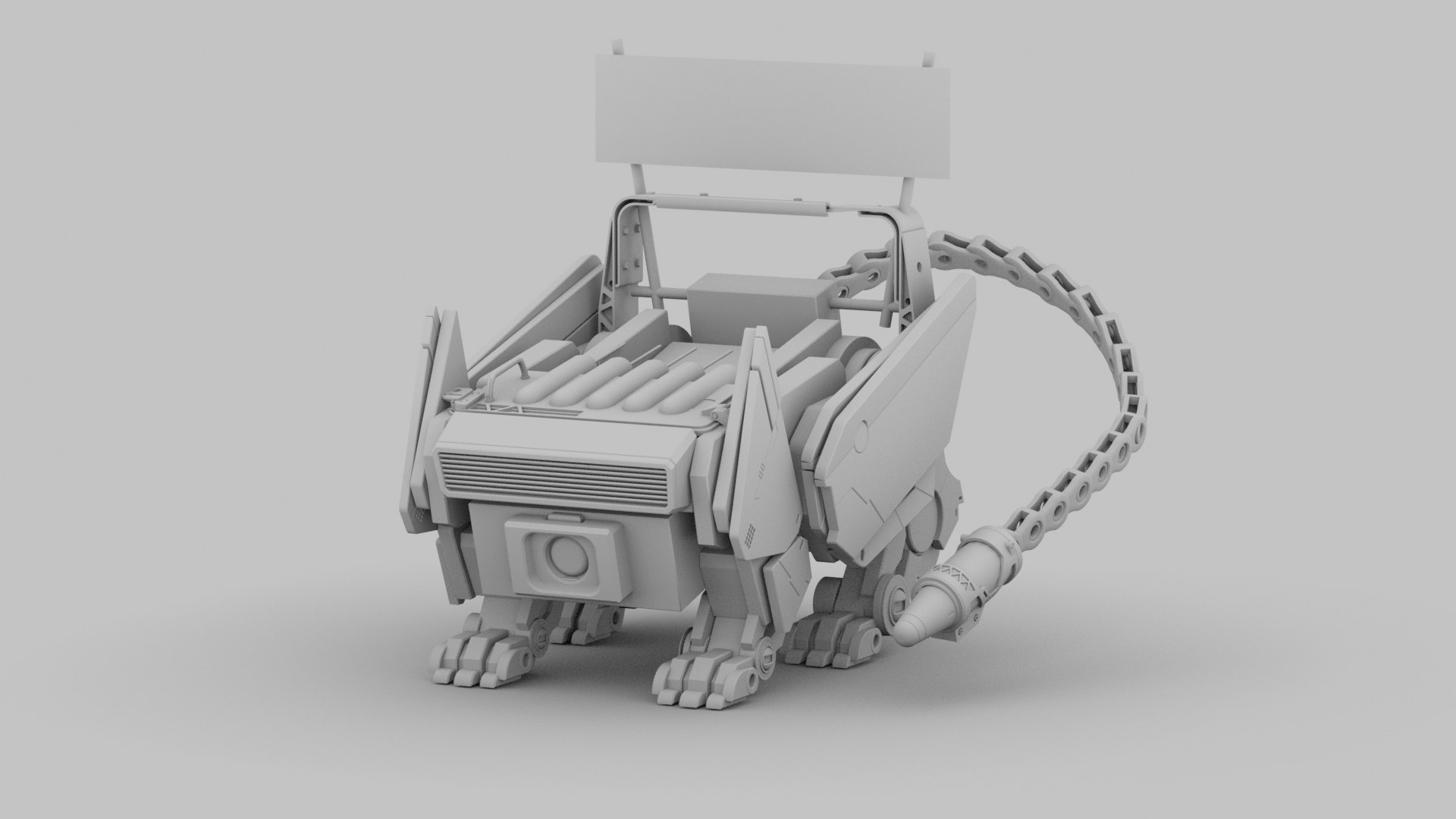 Hot Dog IP Robot Cat Hard Surface 3D Model - TurboSquid 2099087