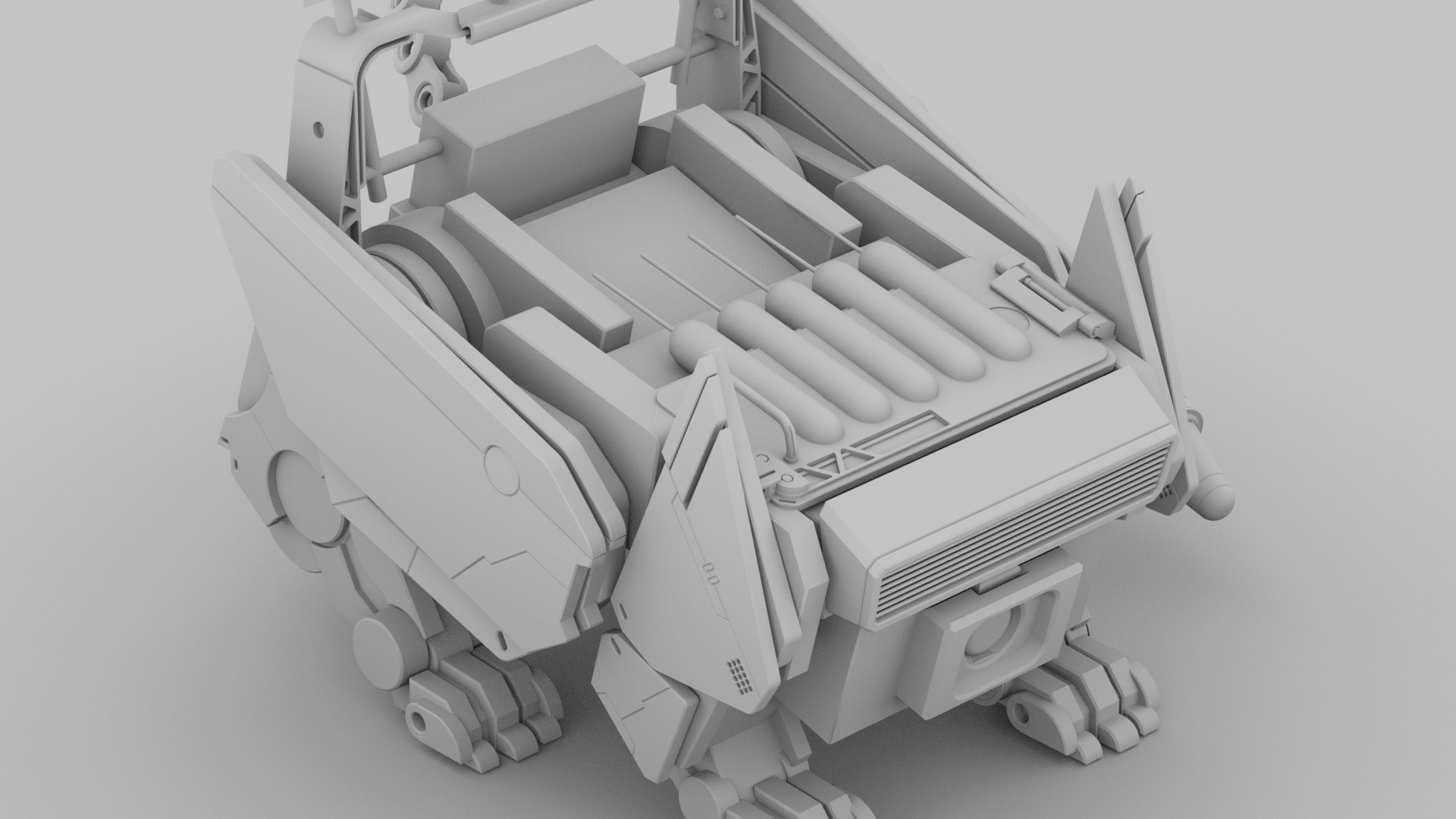 Hot Dog IP Robot Cat Hard Surface 3D Model - TurboSquid 2099087